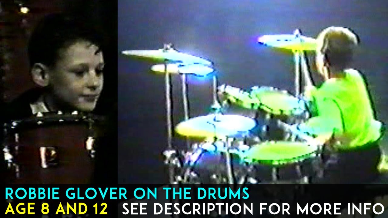 Robbie Glover playing the drums aged 8 and 12 [4K] - YouTube