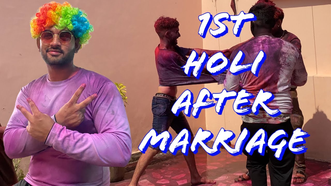 1st holi celebration at wife’s house| first holi after marriage |vlog ...