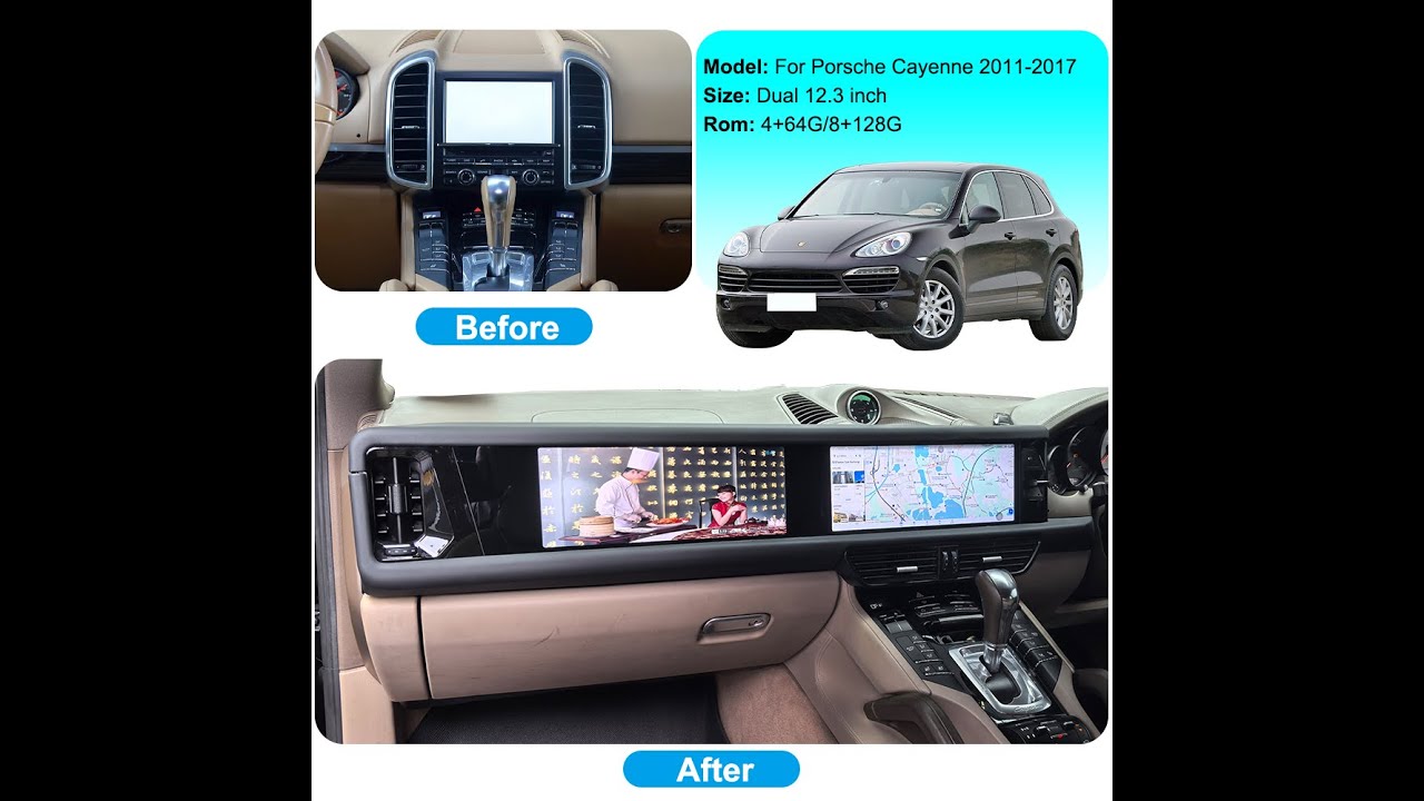 12.3 Inch Dual Screen Multimedia Android Headunit Monitor For Porsche ...