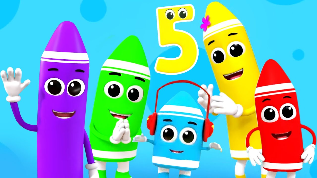 Five Little Crayons, Learning Videos and Nursery Rhymes for Kids - YouTube