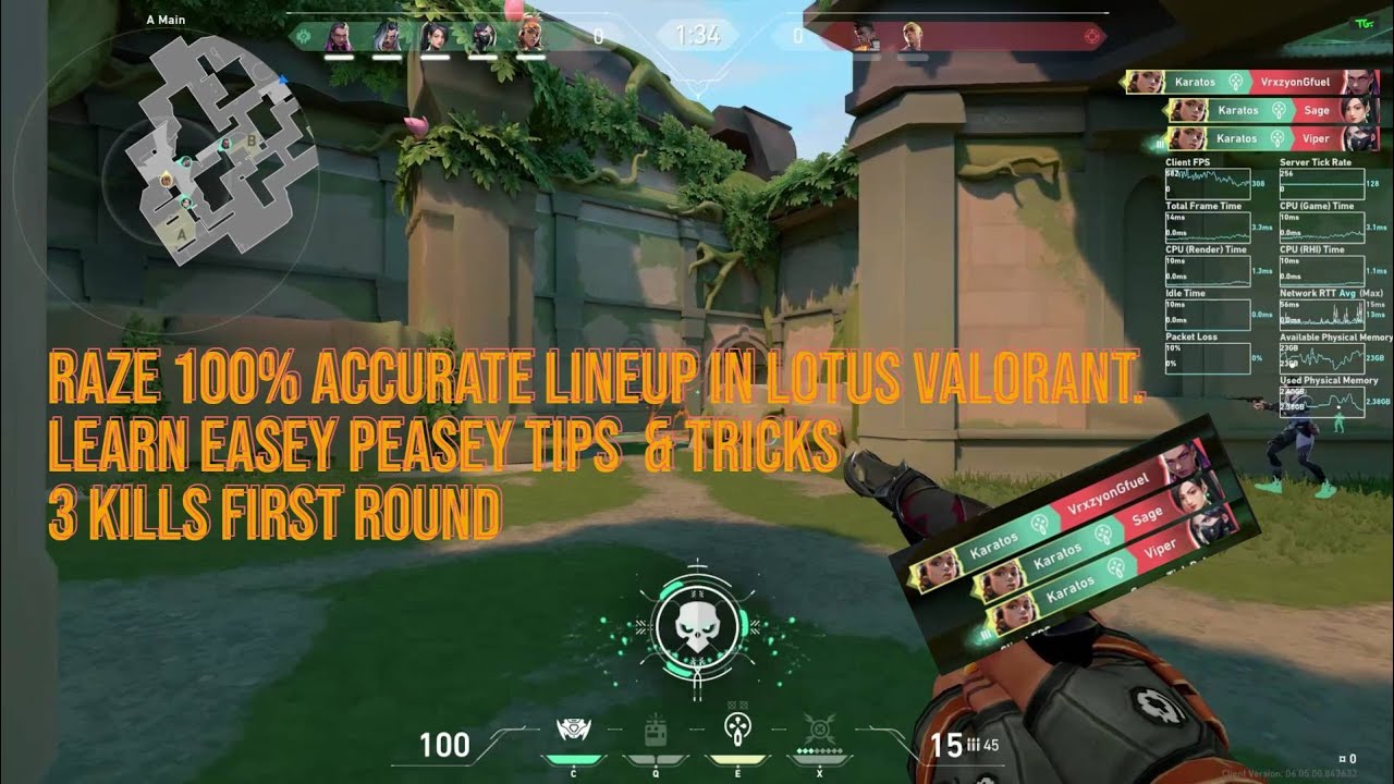 RAZE 100% ACCURATE LINEUP IN LOTUS VALORANT. LEARN EASEY PEASEY TIPS ...