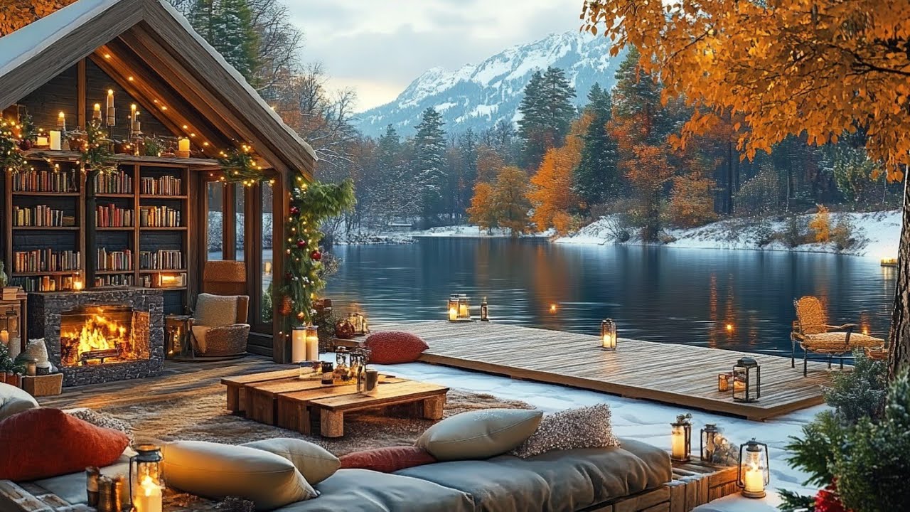 Cozy Cafe Jazz by the Fireplace 🔥 Relaxing Tunes for a Peaceful Evening and Creative Work ...