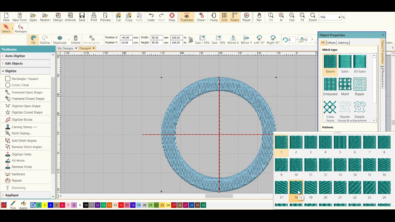 Hatch Embroidery, a round shape with a design in the center. - YouTube