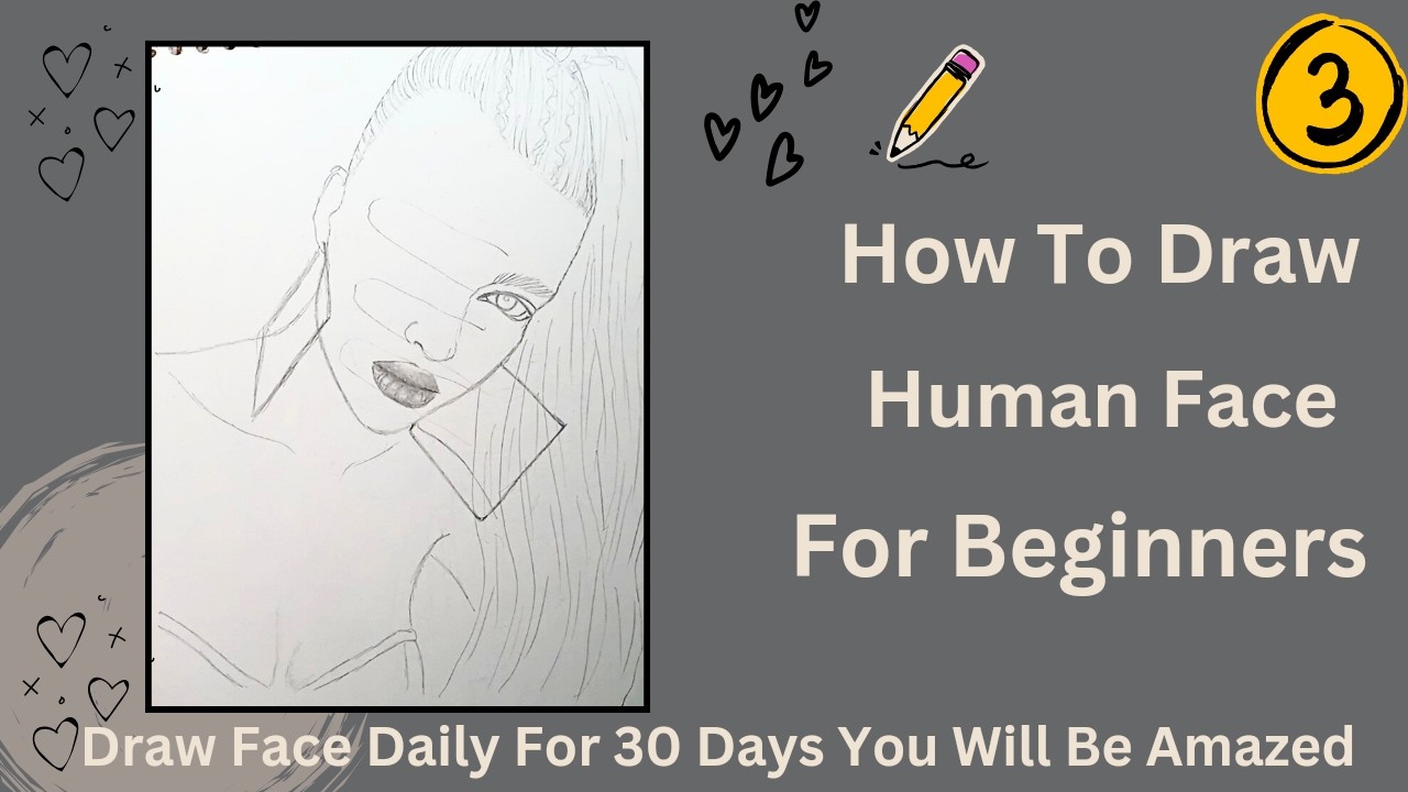 Human Face Drawing Tutorial For Beginners ️ - YouTube