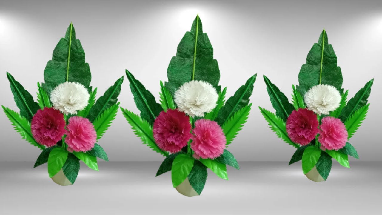 Hiasan Bunga Plastik Untuk Ruang Tamu//Bucket Bunga Plastik - YouTube