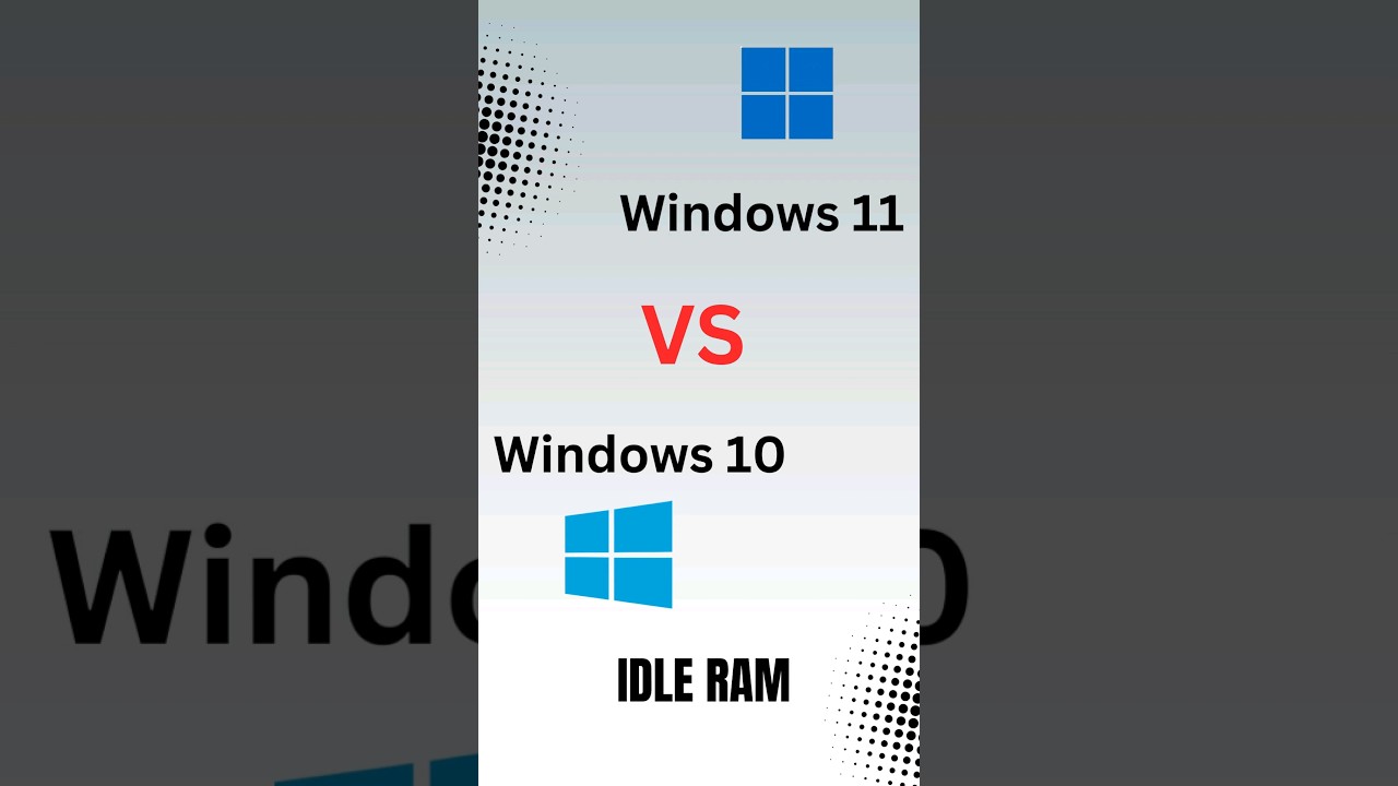 Windows 11 vs Windows 10 (Idle RAM Usage) #windows