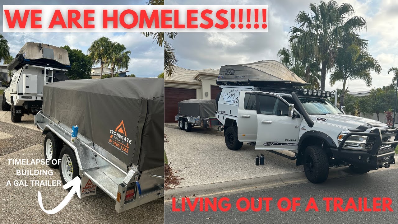 HOMELESS LIVING OUT OF A TRAILER, TIMELAPSE BUILDING GAL TRAILER ...