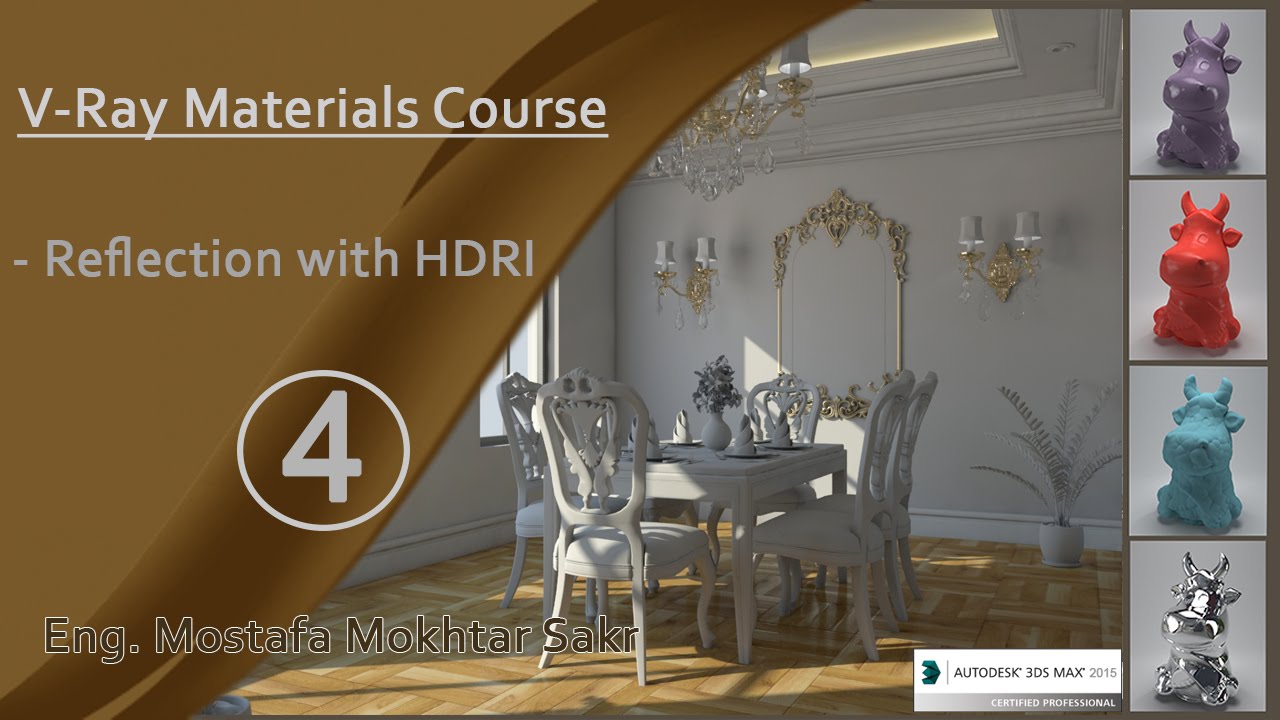 4- Vray Reflection with HDRI in vray 3.2 - YouTube