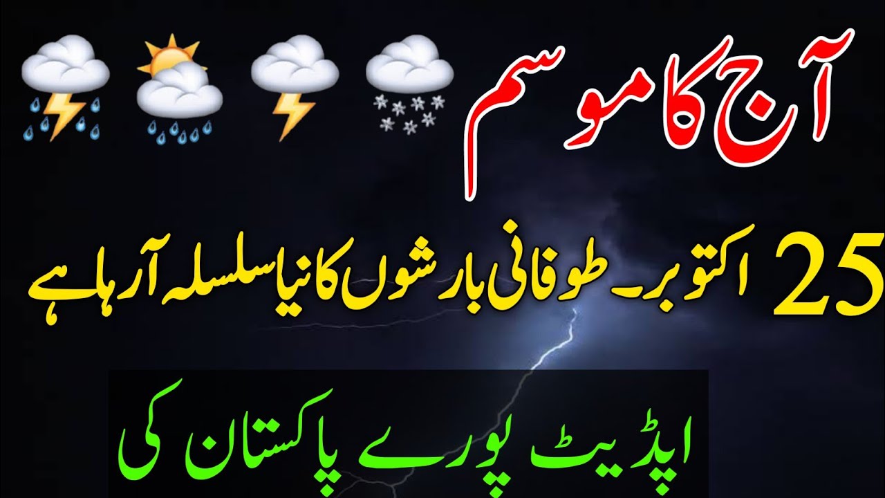 Weather update today | 25 October | More Rains to come | Pakistan ...