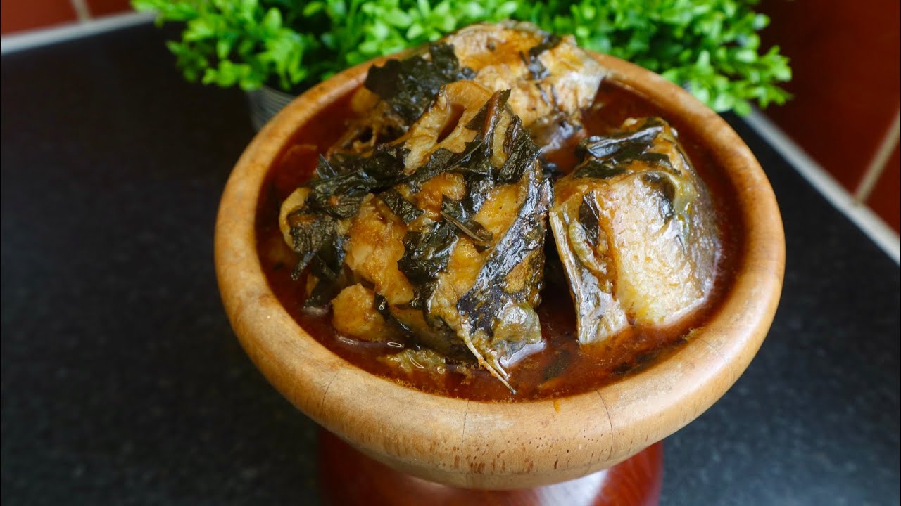Nigerian catfish banga soup with scent leaves recipe| African food ...