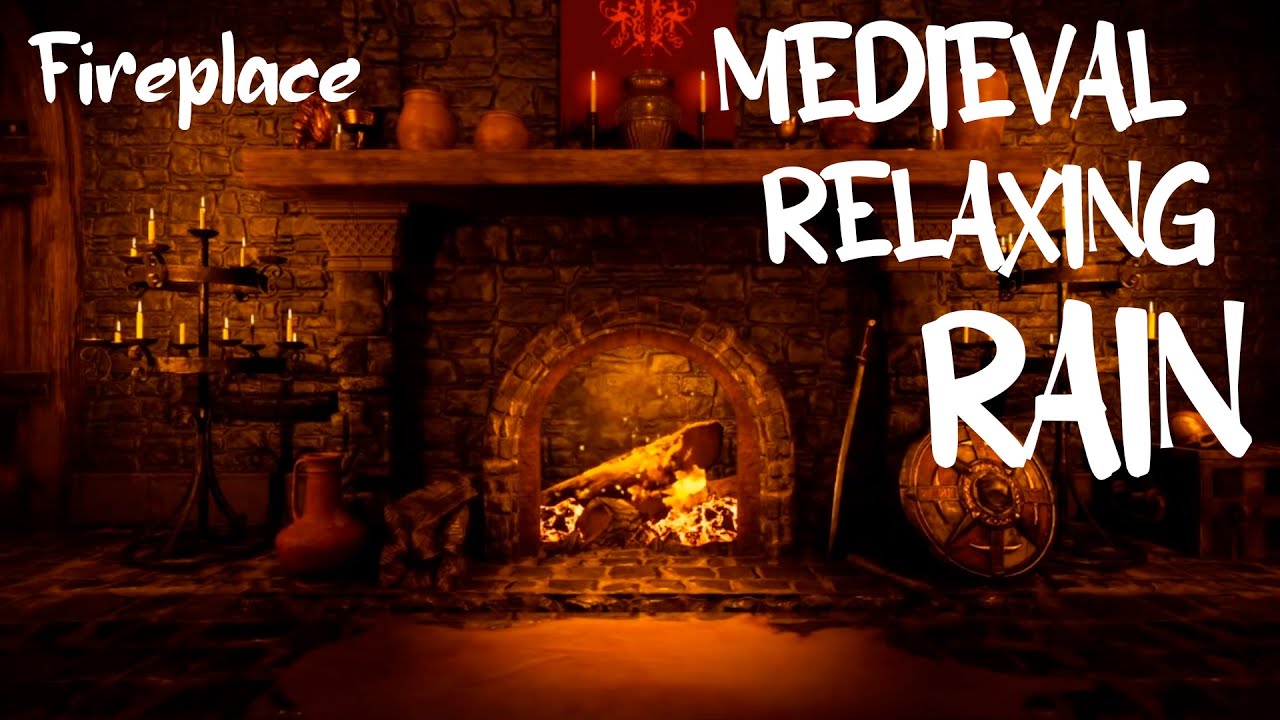 Medieval Relaxing Rain🌙 | Fireplace | To Sleep at Night | Relaxing ...