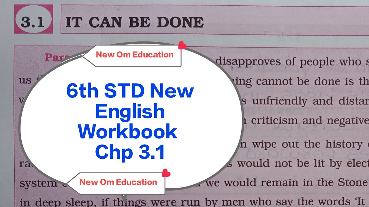 6th STD English Workbook Chp 3.1 It Can Be Done @OmPrakash-rn8hc - YouTube