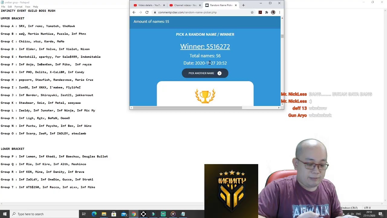 Infinity Internal GBR Event Grup Drawing Week 2 - YouTube