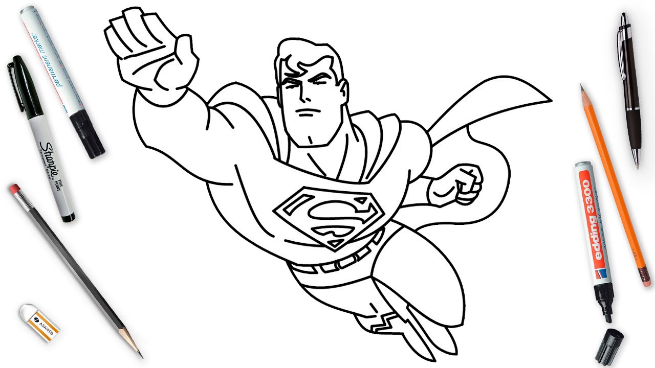 How To Draw Superman Easy Step By Step | DC Super Hero Super Man Art ...
