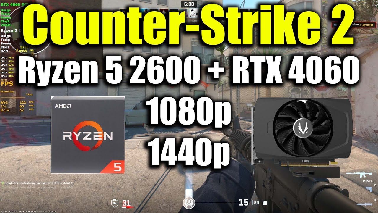 Counter Strike 2 - Ryzen 5 2600 + RTX 4060 - YouTube