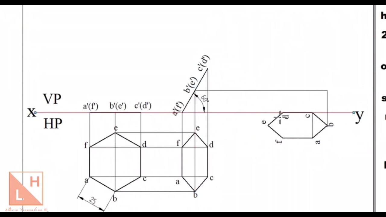 Orthographic Projection_Hexagon Lamina_in Solid Edge ST8 software - YouTube