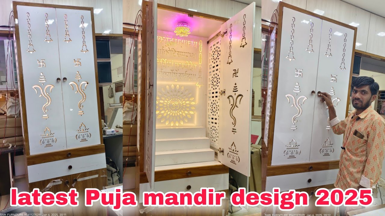 Devghar Design With Pocket Slider latest mandir design 2025 #tample # ...