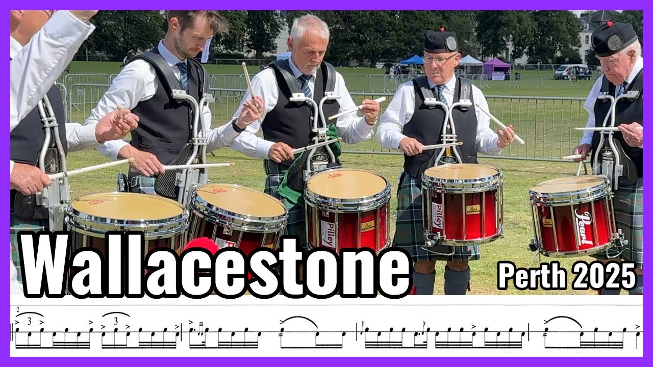 Pipe Band Snare Scores by Wallacestone Pipe Band - Perth 2025 - YouTube