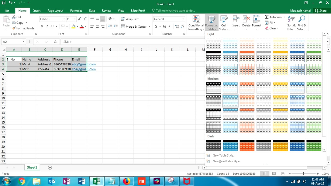 How To Insert Table In Excel YouTube How To Insert Table In Excel YouTube