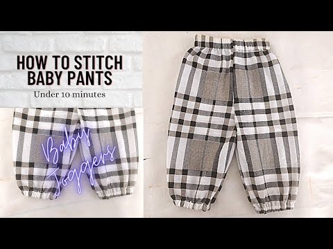 Basic baby pants cutting and stitching | Easy method | How to make 1 year old baby pants