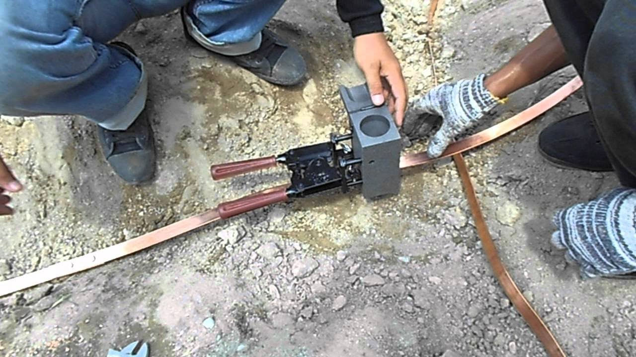 Exothermic welding of Earthing network, Grounding connections - YouTube