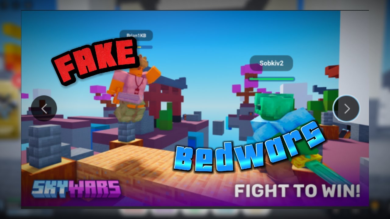 Playing Fake Roblox Bedwars| Skywars by voxel studio| - YouTube