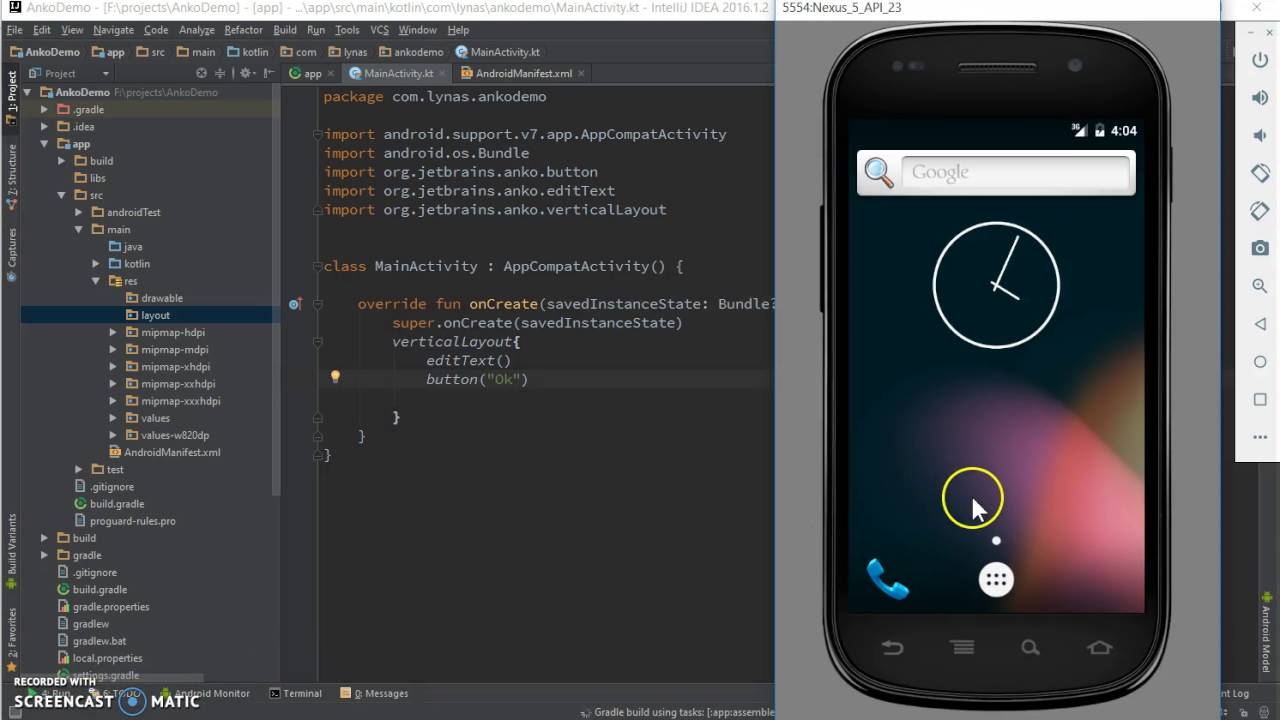 Android layout using ANKO (say goodbye to xml based layout) - YouTube