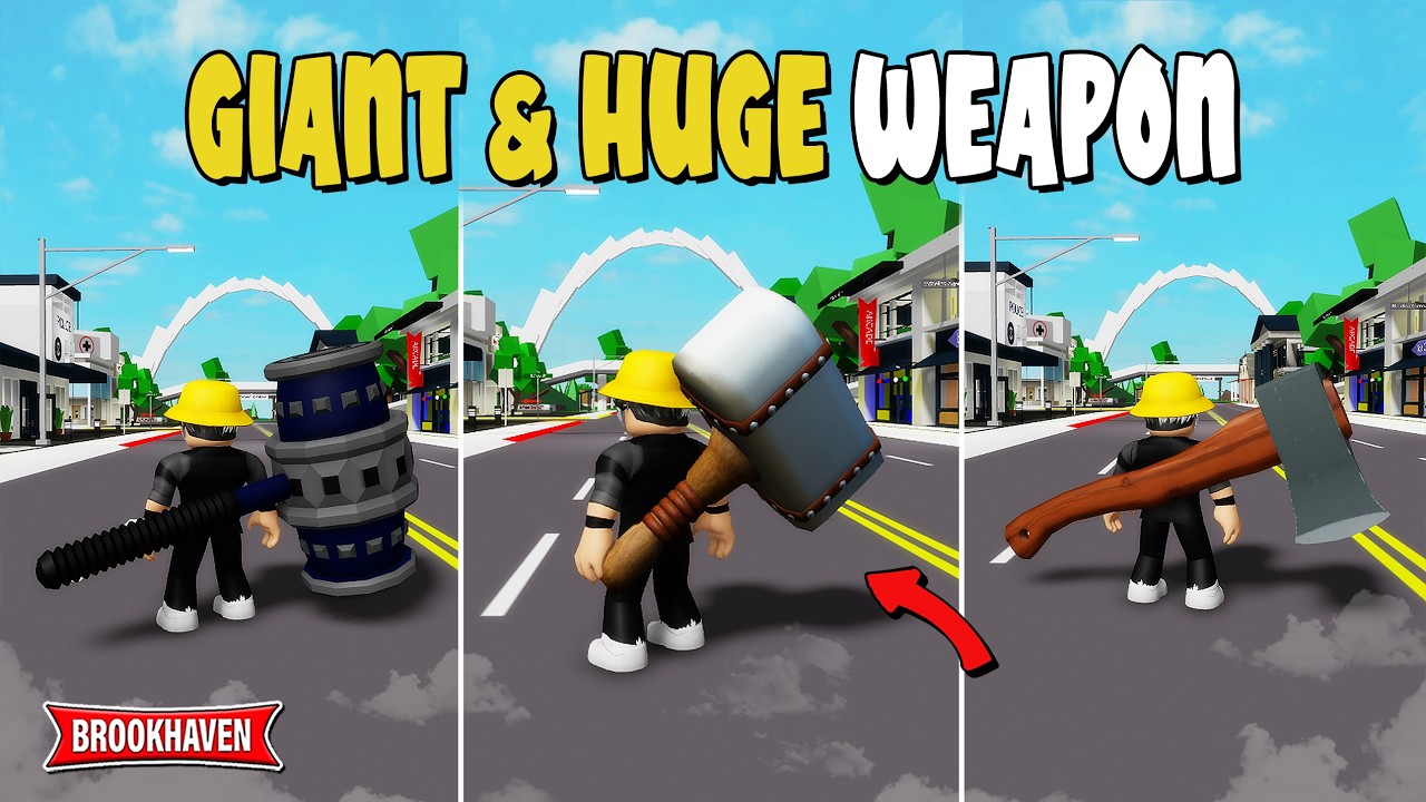 NEW!! 10 GIANT & HUGE WEAPON Di Brookhaven ID/CODES - Roblox - YouTube