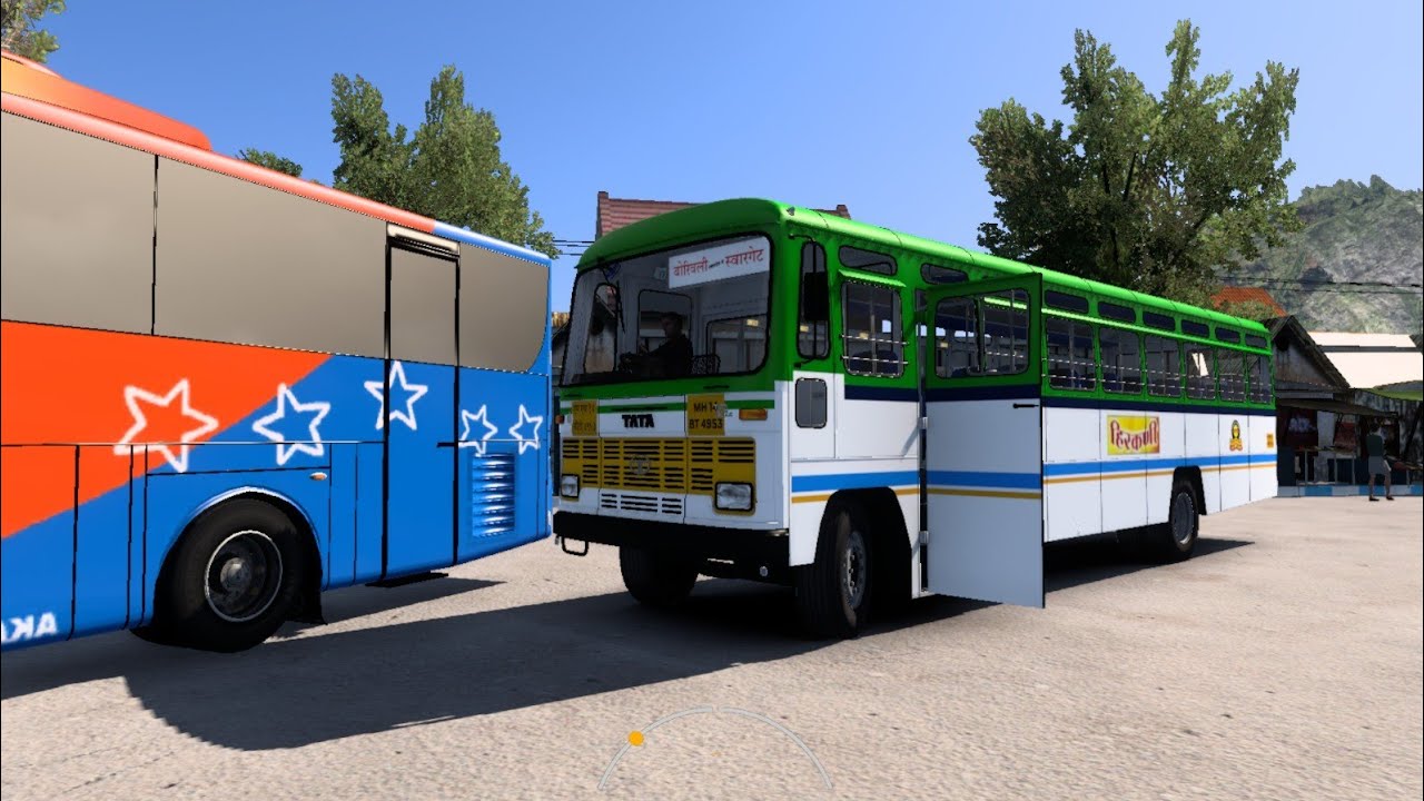 Msrtc bus in ets2 | msrtc Hirkani bus mod | ets2 Indian bus gameplay ...