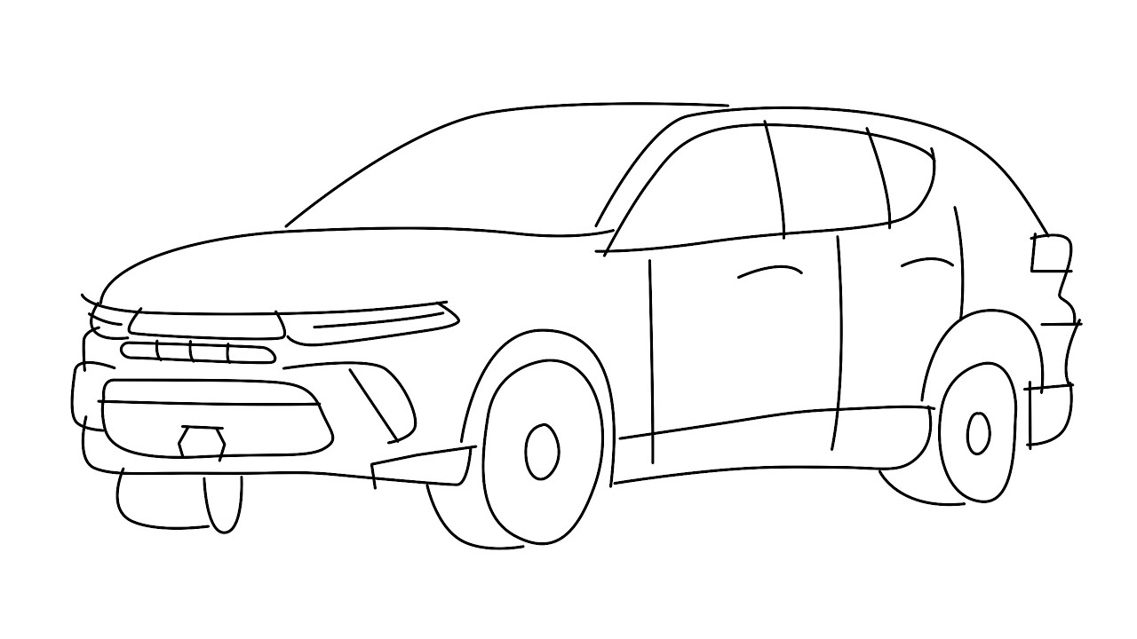 How to draw Dodge Hornet step by step for beginners - YouTube