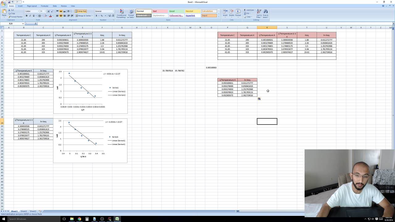 How to Make a Van't Hoff Plot in Excel - YouTube