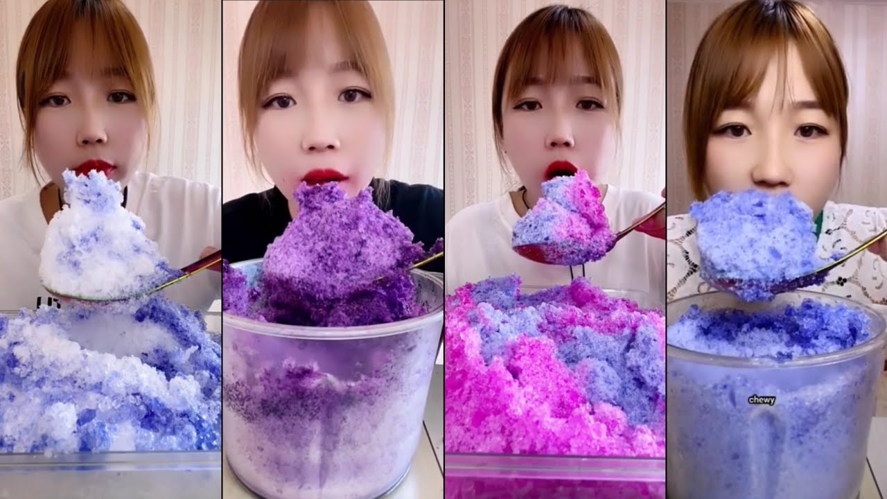 her powdery ice eating asmr - YouTube