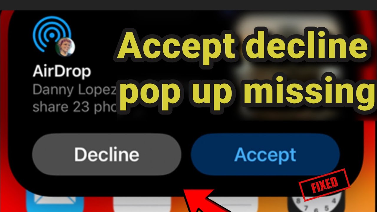 Airdrop accept decline pop up missing on iPhone / iPad : Fix - YouTube