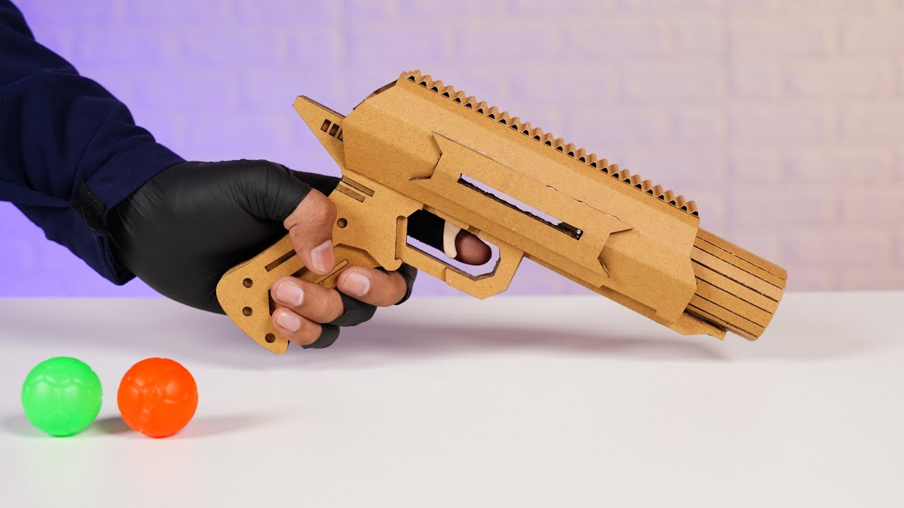 Ball Shoots | How To Make Cardboard Gun - YouTube