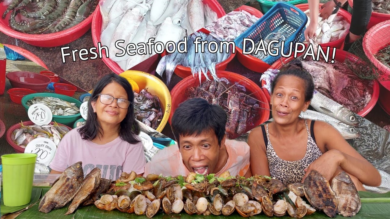 FRESH SEAFOOD FROM DAGUPAN CITY, PANGASINAN // Cooking + Boodle fight ...
