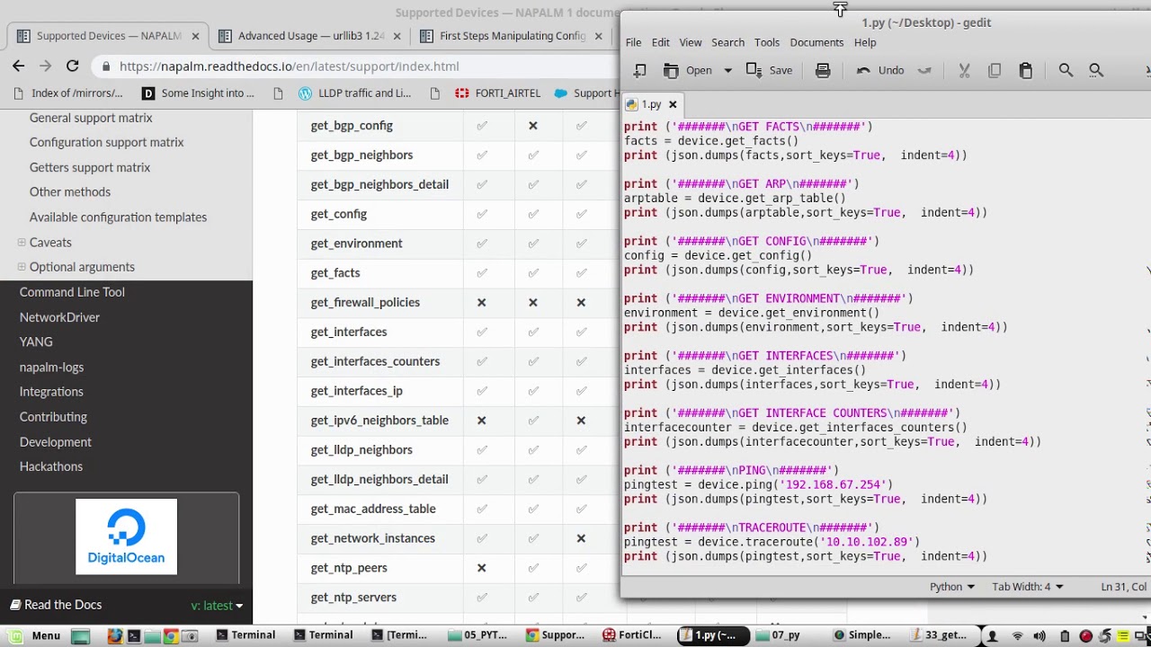 NAPALM get show command output of Cisco IOS NXOS Arista configurations ...
