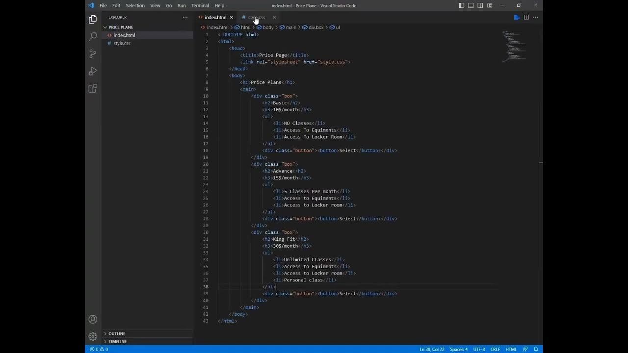 creating price page using html and Css#html #priceplan #css - YouTube