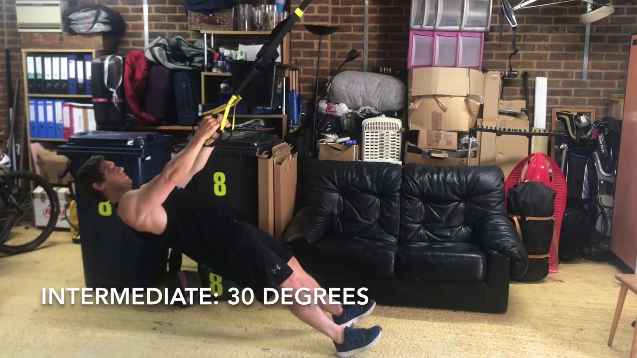 TRX Row Back Exercise with regressions & progressions - YouTube