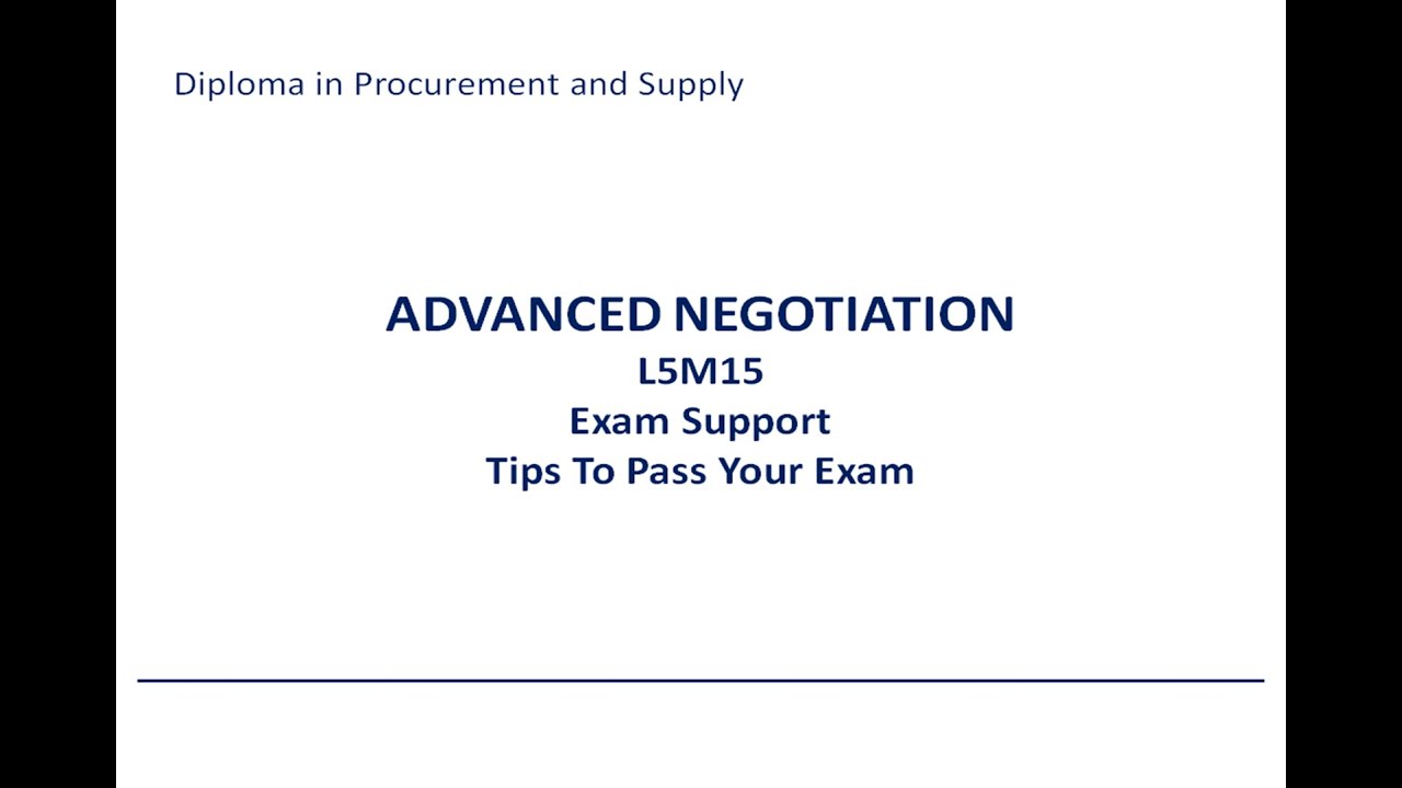 Presentation on CIPS Advanced Negotiation L5M15 - YouTube