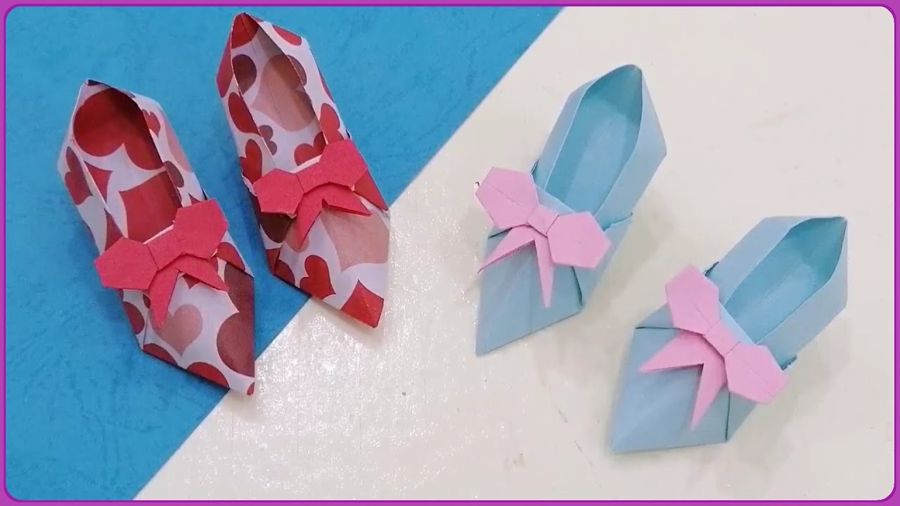 Origami shoes | How to make paper shoes - YouTube