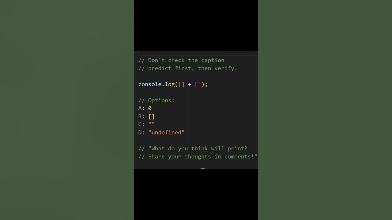 This JS code what do you think will return?… 🤯#JavaScript #TechTok #Coding #TypeCoercion - YouTube
