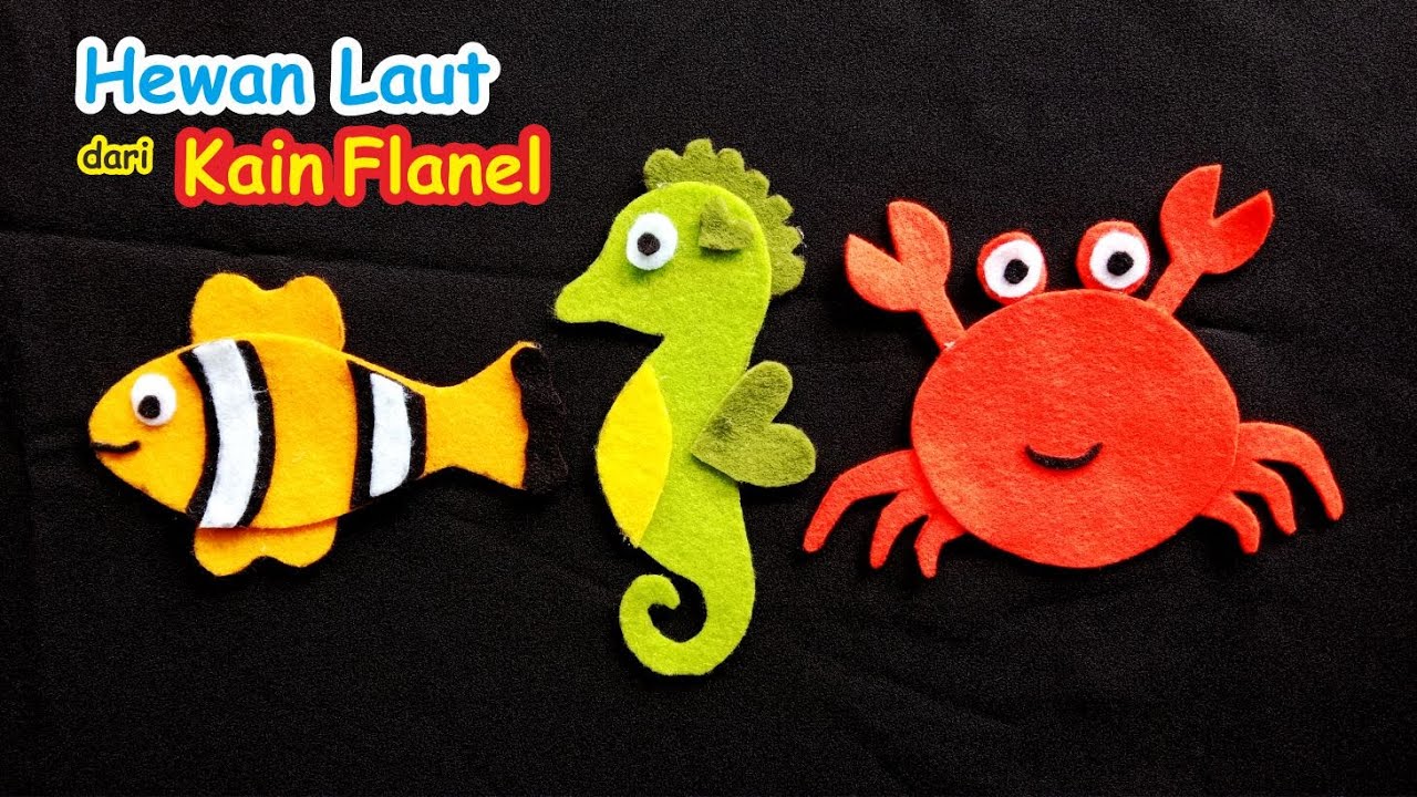 Cara Membuat Bentuk Hewan Laut dari Kain Flanel I how to make animal ...