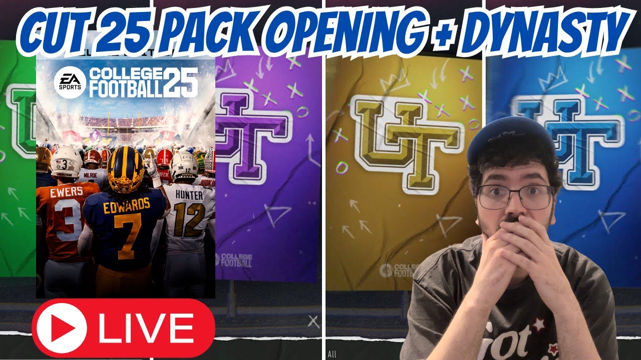 *LIVE* CUT 25 PACK OPENING + DYNASTY IN CFB 25!! - YouTube