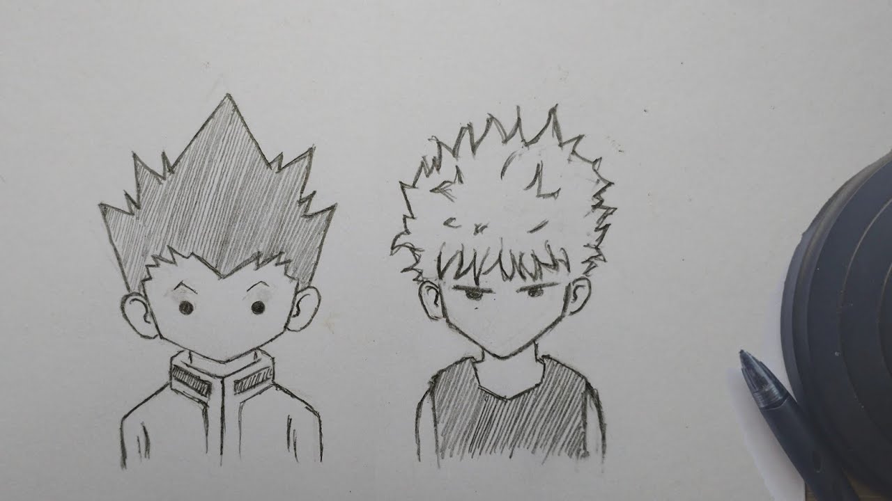Gon & Killua - Easy Anime Drawing Tutorial - YouTube