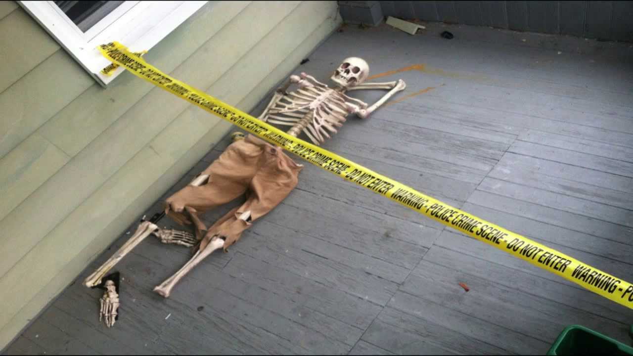 Suspect Wanted in Skeleton Vandalism Case - YouTube