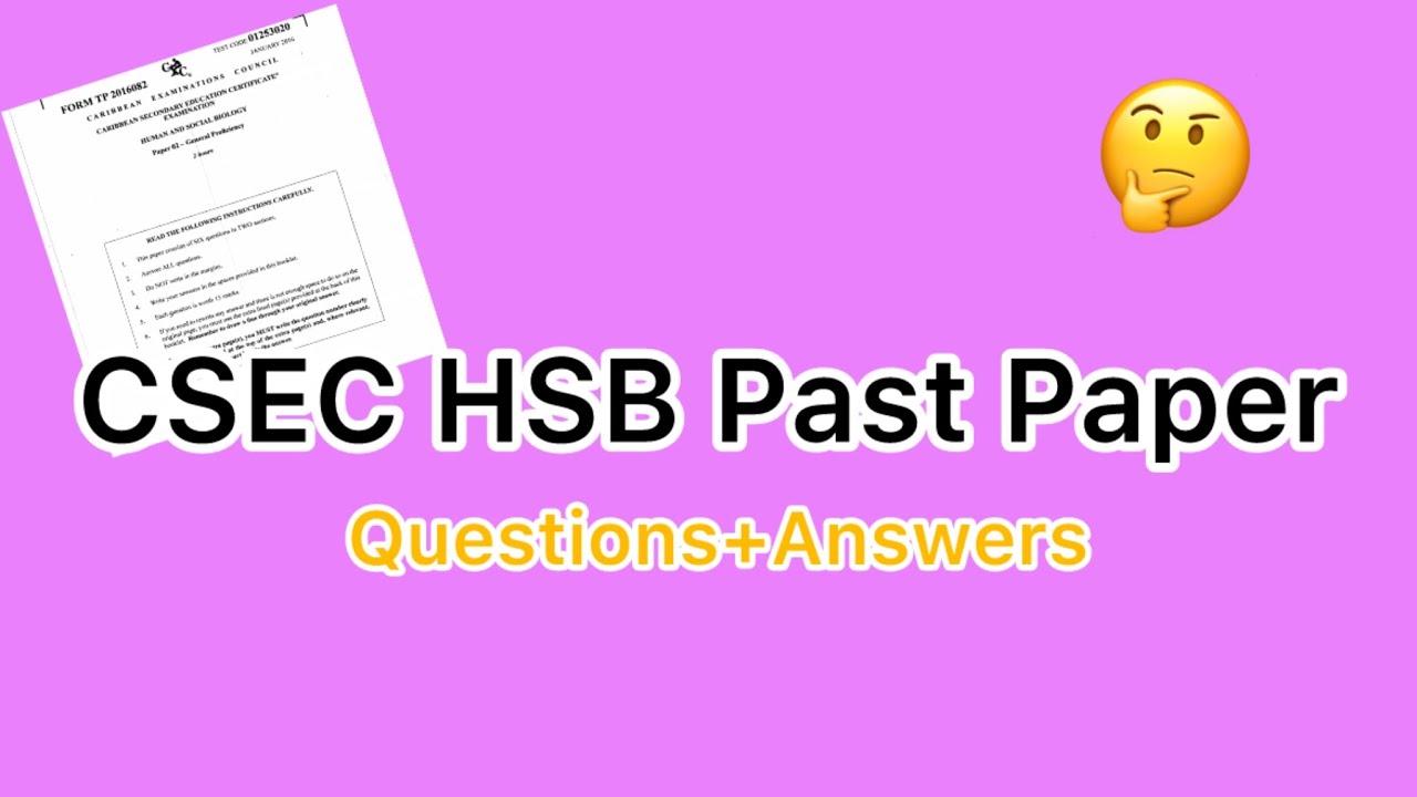 Past Paper- CSEC HSB (Human and Social Biology)-Questions+Answers‼️ ...