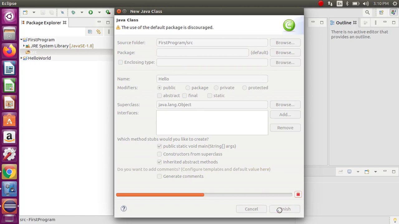 First Java Program Using Eclipse Youtube