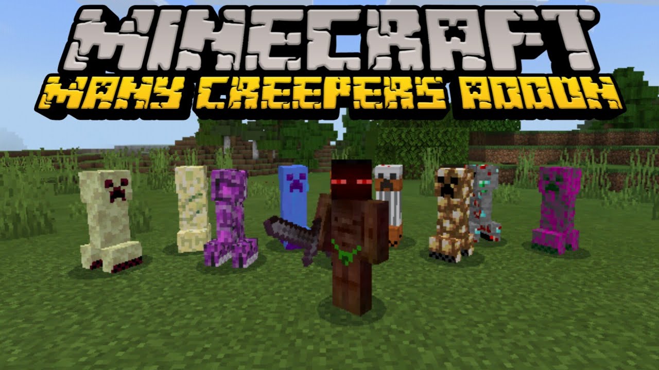 👉NUEVOS CREEPERS MANY CREEPERS ADDON para MINECRAFT PE / BE 1.16 - YouTube