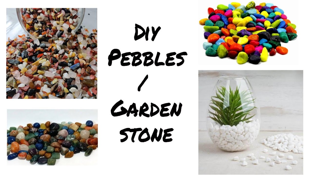 DIY:Pebbles/garden stone|how to make waterproof colour stone for plant ...