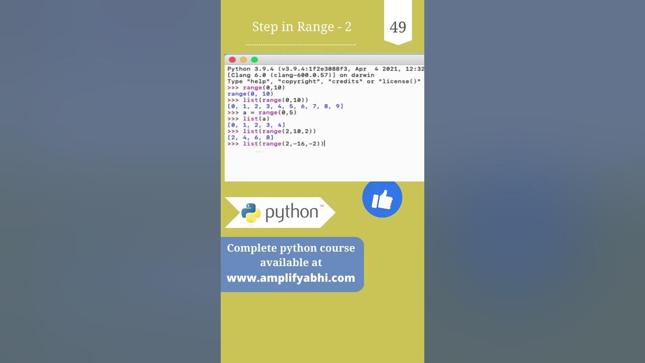 Python for Beginners: Understanding the Steps in Range | #shorts #amplifyabhi | py 48 - YouTube